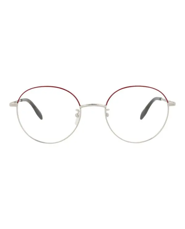 Alexander McQueen Round-frame Metal Optical Frames - Silver Silver Transparent (am0369o/30012347/002)