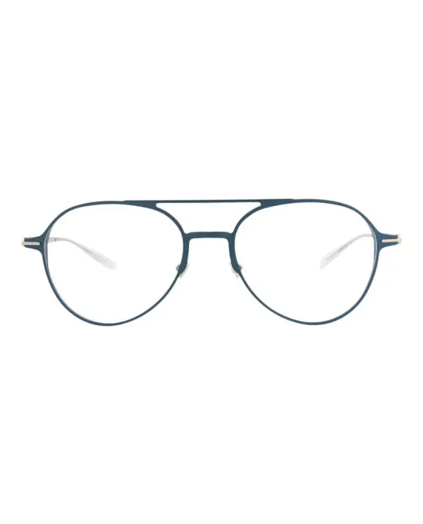 Montblanc Aviator Frame Optical Frames - Blue Silver Transparent (mb0195o/30011390/002)
