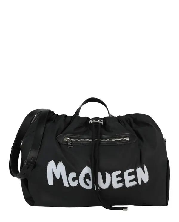 Alexander McQueen Bundle Bag With Graffiti Logo - Black Optic White