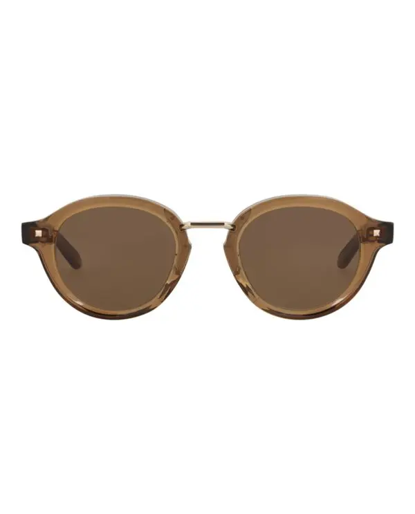 Valentino Garavani Round Frame Acetate Sunglasses - Brown Brown Brown (vls/132d/46)