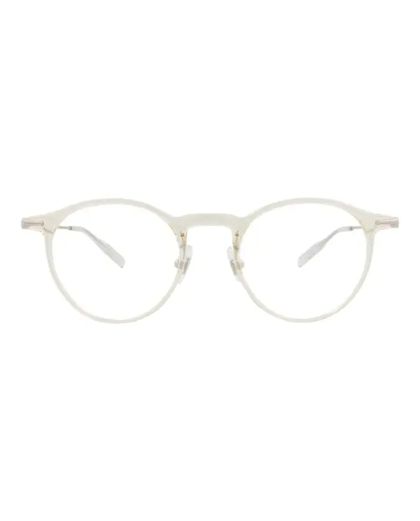 Montblanc Round Frame Optical Frames - Beige Silver Transparent (mb0099o/30008650/002)