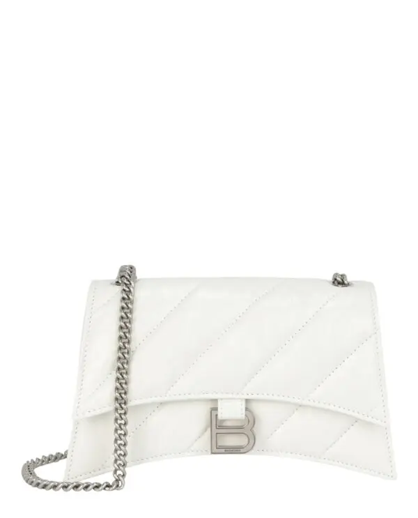 Balenciaga Crush Xs Quilted Chain Shoulder Bag - Optic White