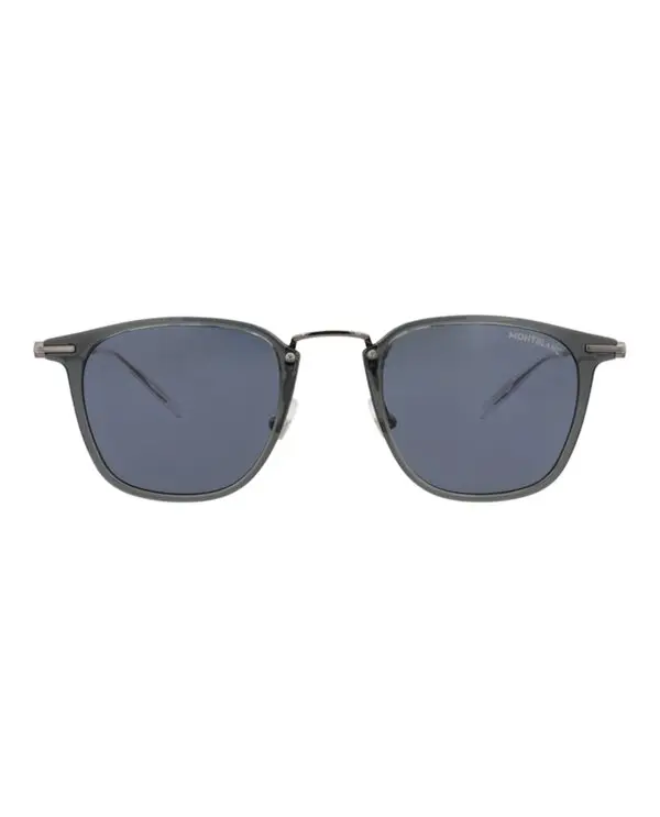 Montblanc Square Frame Injection Sunglasses - Grey Ruthenium Blue (mb0295s/30014581/003)