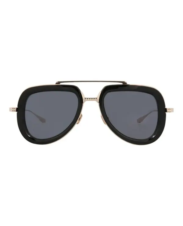 Valentino Garavani Aviator-frame Acetate And Metal Sunglasses - Black Gold Grey (vls/129a/50)