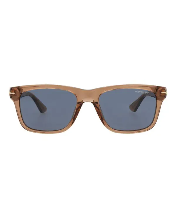 Montblanc Square Frame Recycled Acetate Sunglasses - Brown Brown Blue (mb0263s/30014165/005)