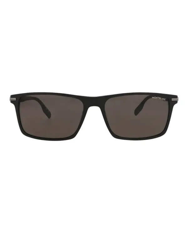 Montblanc Square Frame Recycled Acetate Sunglasses - Black Black Grey (mb0249s/30013562/001)