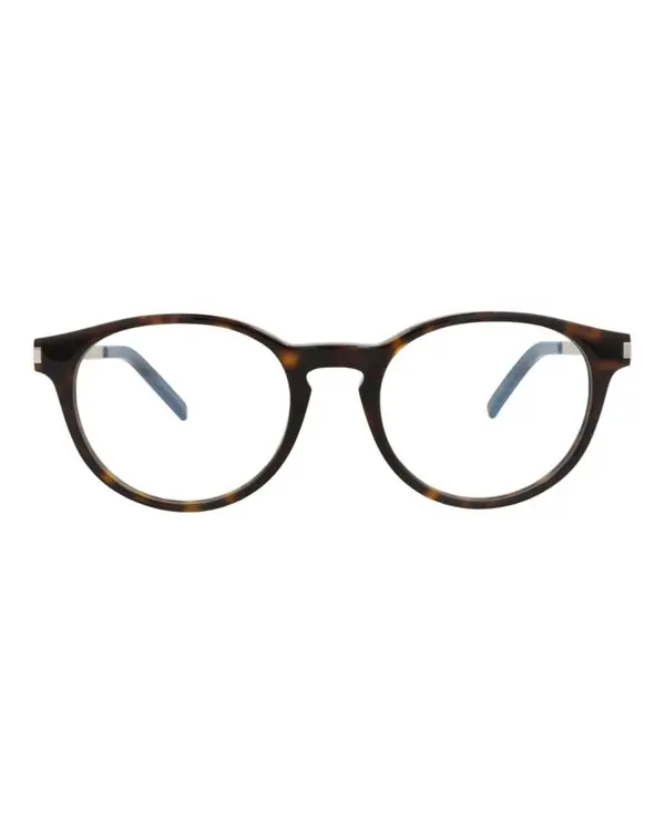 Saint Laurent Round Frame Acetate Optical Frames - Havana Gold Transparent (sl25/30000177/003)