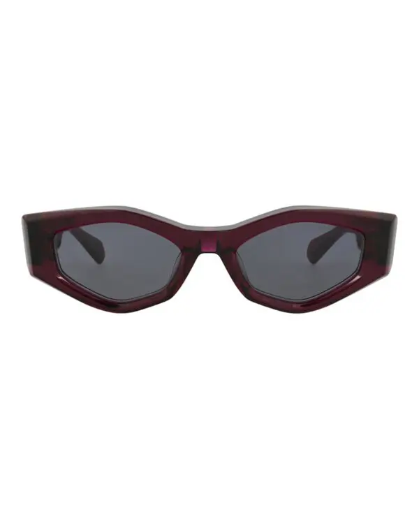 Valentino Garavani Cat Eye Acetate Frame Sunglasses - Purple Purple Grey (vls/101b/51)