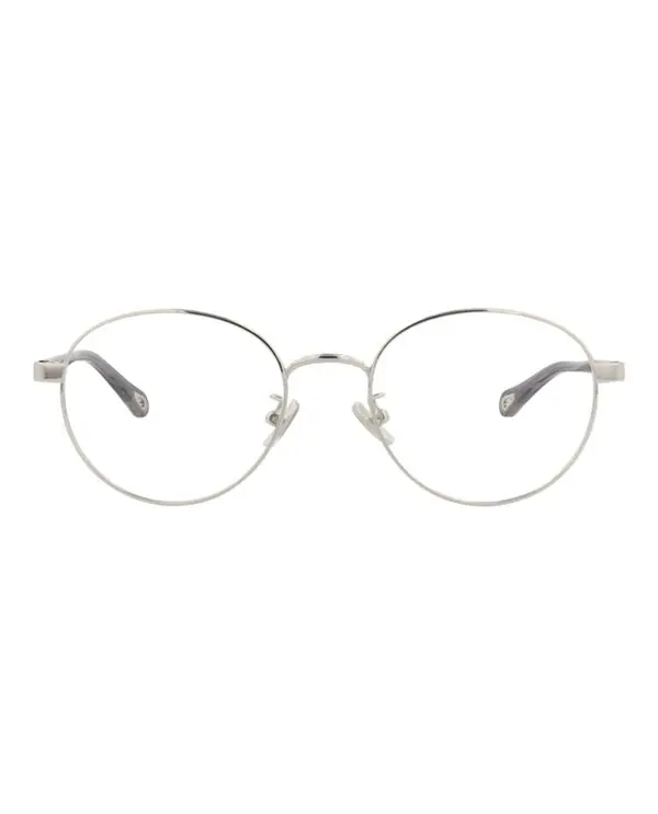 Chloé Round-frame Metal Optical Frames - Silver Grey Transparent (ch0216oa/30014671/003)