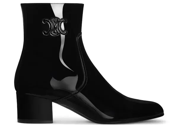 Celine Les Bottes Triomphe Zipped Boot Patent