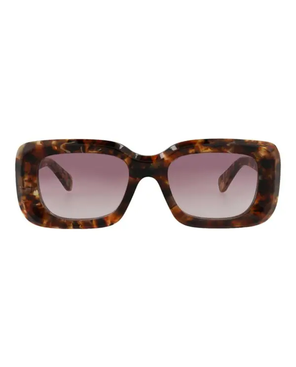 Chloé Square Frame Recycled Acetate Sunglasses - Havana Havana Violet (ch0188s/30014662/007)