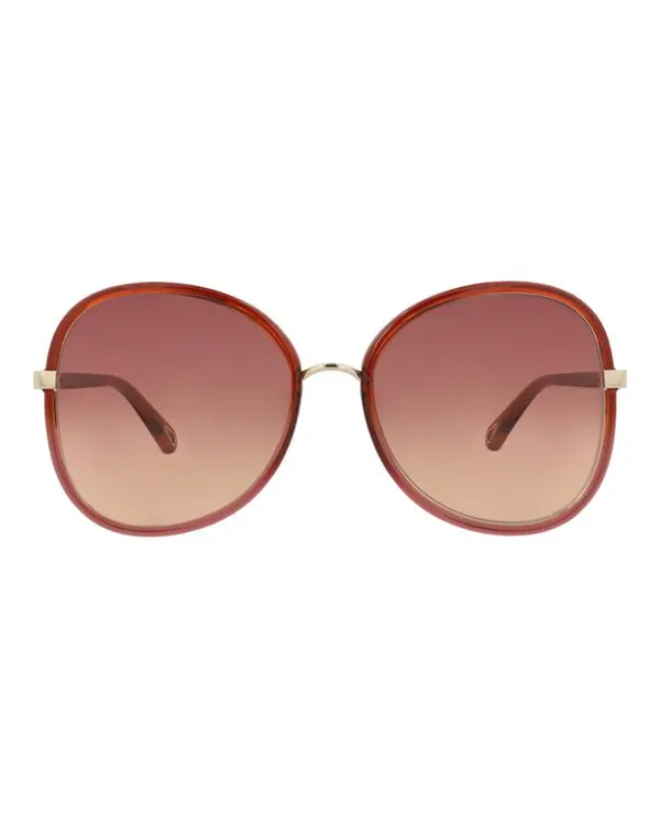 Chloé Round Frame Bio Injection Sunglasses - Red Red Red (ch0030s/30009792/007)
