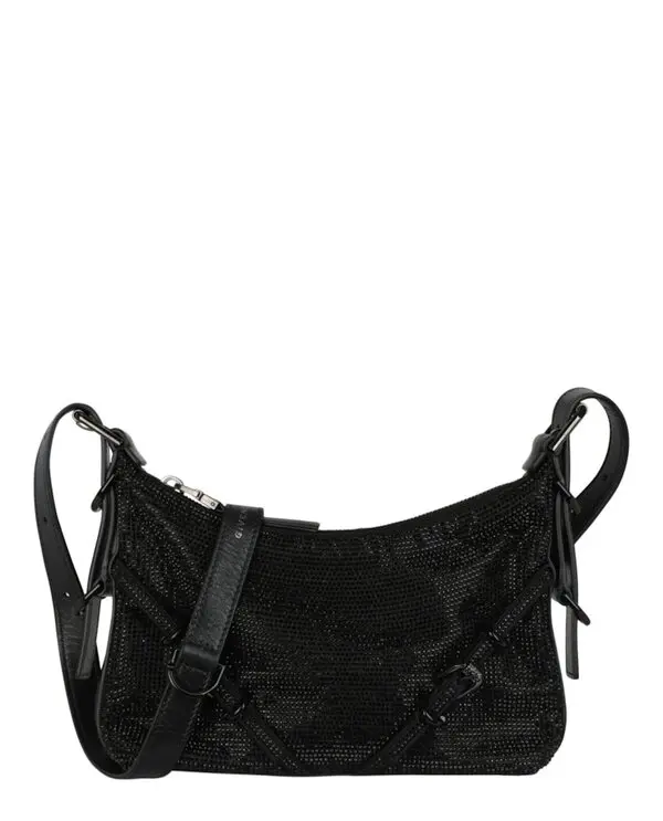 Givenchy Mini Voyou Satin And Strass Shoulder Bag - Black