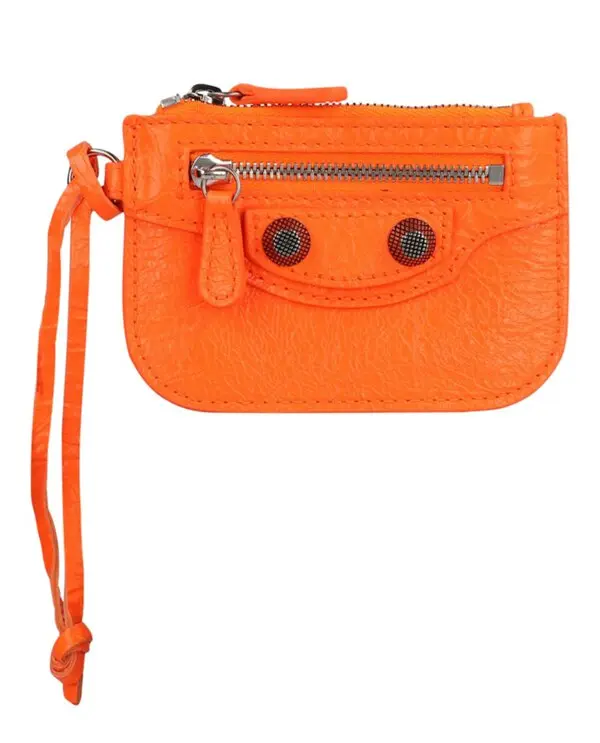 Balenciaga Le Cagole Leather Coin Purse - Fluo Orange