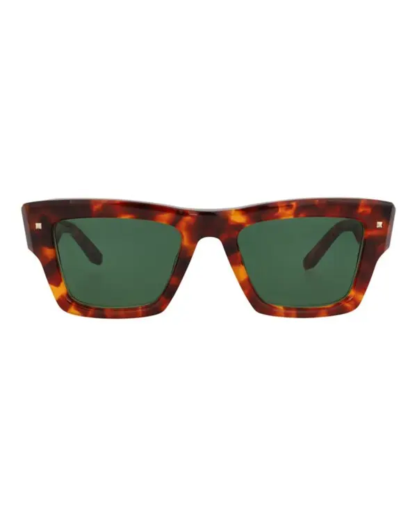 Valentino Garavani Acetate Square Frame Sunglasses - Tortoise Tortoise Green (vls/106c/53)