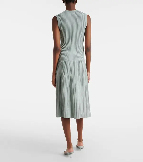 Max Mara Ribbed-knit Midi Dress - Green
