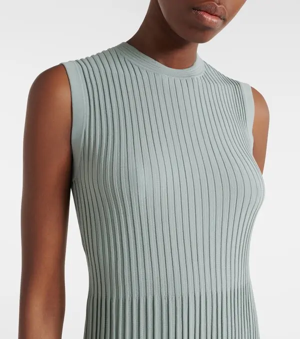 Max Mara Ribbed-knit Midi Dress - Green