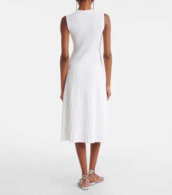 Max Mara Ribbed-knit Midi Dress - White