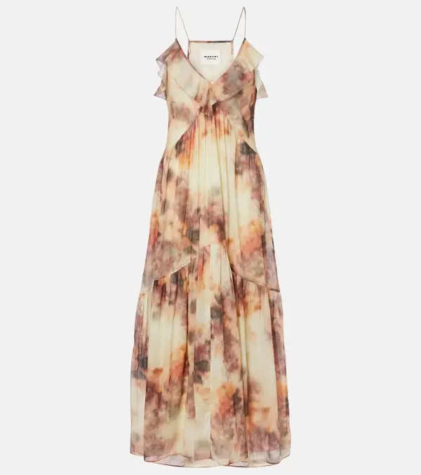 MARANT ETOILE Printed Cotton Midi Dress - Multicoloured