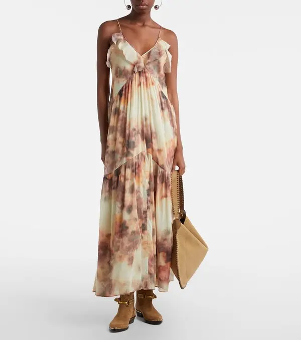 MARANT ETOILE Printed Cotton Midi Dress - Multicoloured