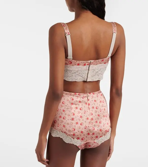 Dolce & Gabbana Floral Silk And Cotton-blend Briefs