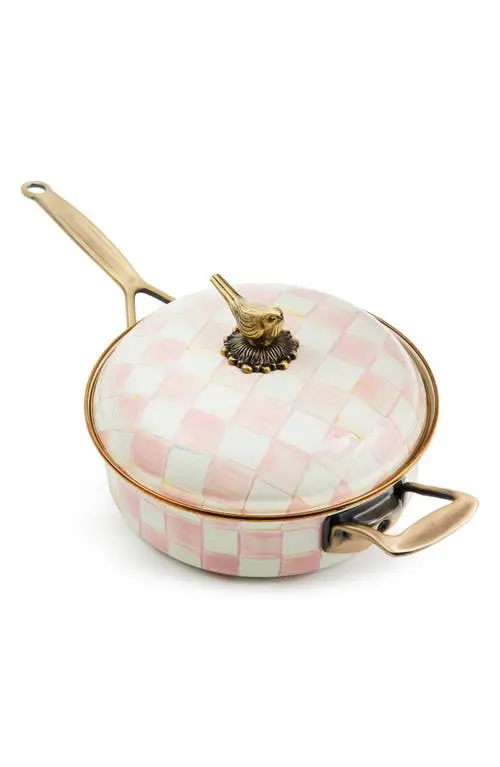 MACKENZIE-CHILDS Check Enameled Steel 3-quart Sauté Pan - Rosy