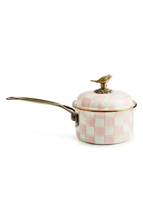 MACKENZIE-CHILDS Check Enameled Steel 2.5-quart Saucepan
