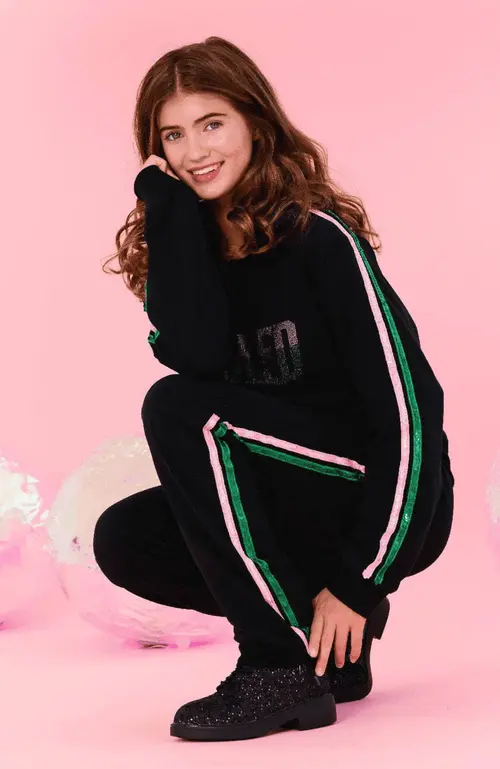 LOLA + THE BOYS Embellished Hoodie And Jogger Set