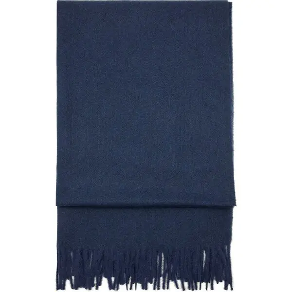 Mango Fringe Scarf - Blue