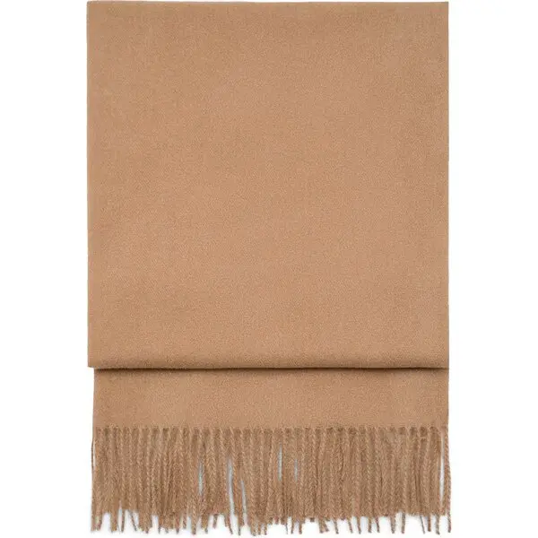Mango Fringe Scarf - Medium Brown