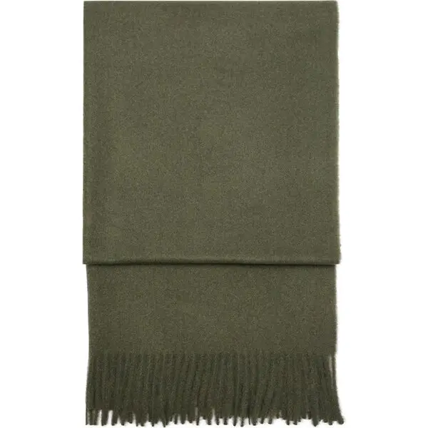 Mango Fringe Scarf - Medium Green