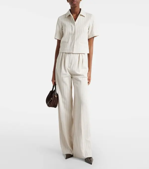 Max Mara Osso Striped Wide-leg Pants