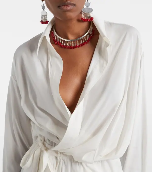 Isabel Marant Étoile Keren Satin Blouse - White