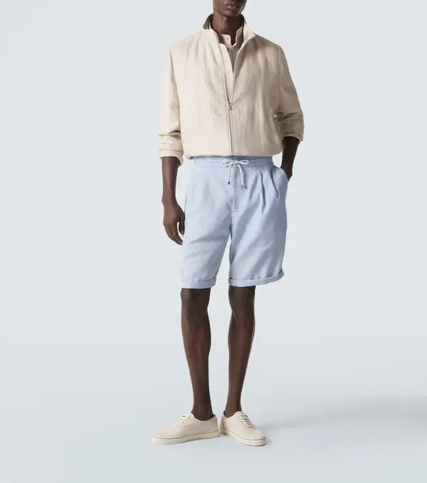 Brunello Cucinelli Linen And Wool Bermuda Shorts