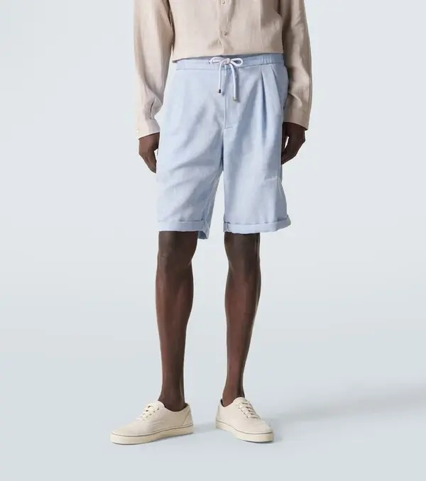 Brunello Cucinelli Linen And Wool Bermuda Shorts