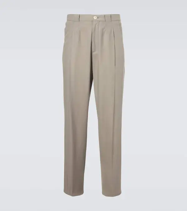 Brunello Cucinelli Pleated Cotton Tapered Pants