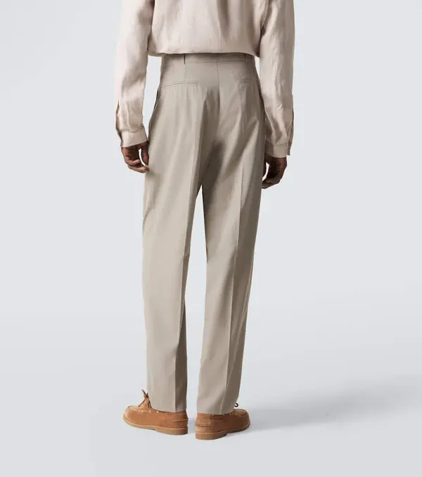 Brunello Cucinelli Pleated Cotton Tapered Pants