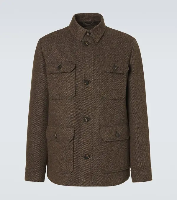 Loro Piana Andover Linen And Cashmere-blend Jacket - Brown