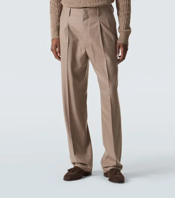 Loro Piana Buxton Virgin Wool Straight Pants