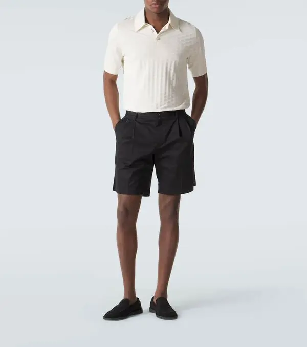 Dolce & Gabbana Pleated Cotton-blend Bermuda Shorts