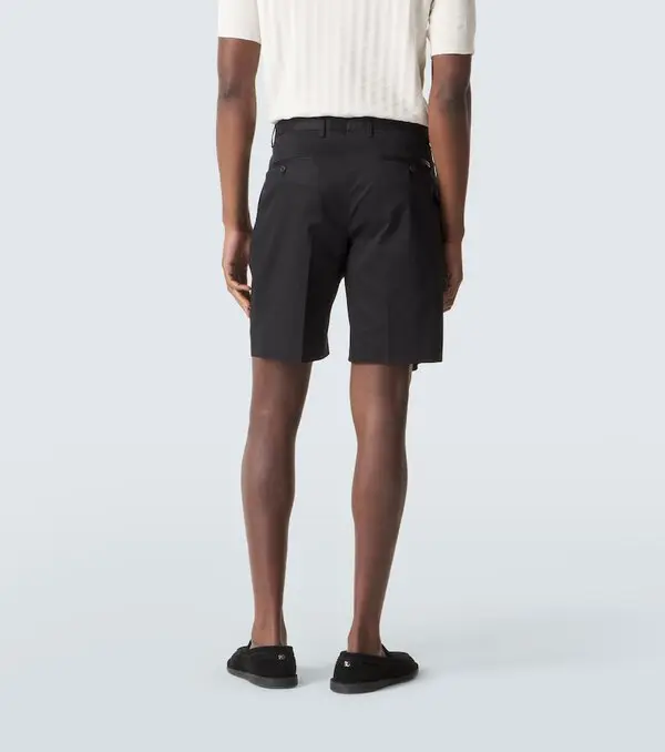 Dolce & Gabbana Pleated Cotton-blend Bermuda Shorts