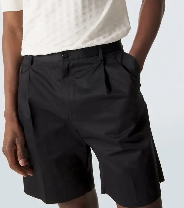 Dolce & Gabbana Pleated Cotton-blend Bermuda Shorts