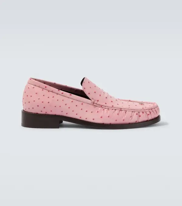 Acne Studios Ostrich-effect Leather Loafers