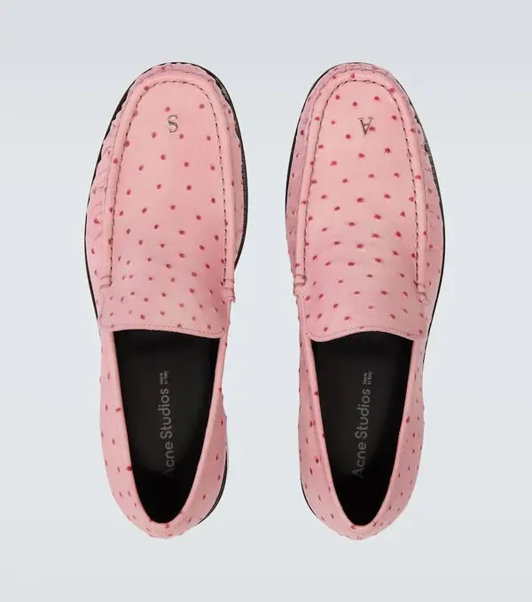 Acne Studios Ostrich-effect Leather Loafers