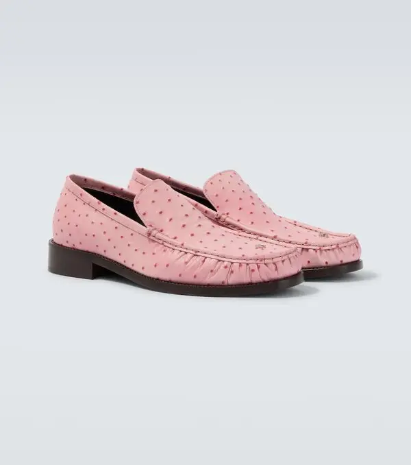 Acne Studios Ostrich-effect Leather Loafers