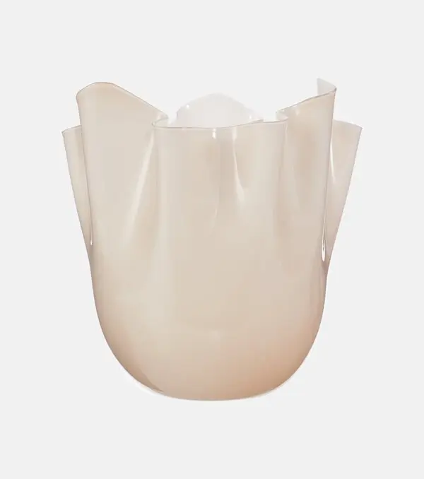 VENINI Fazzoletto Murano Glass Vase Fulvio Bianconi And Paolo - Beige
