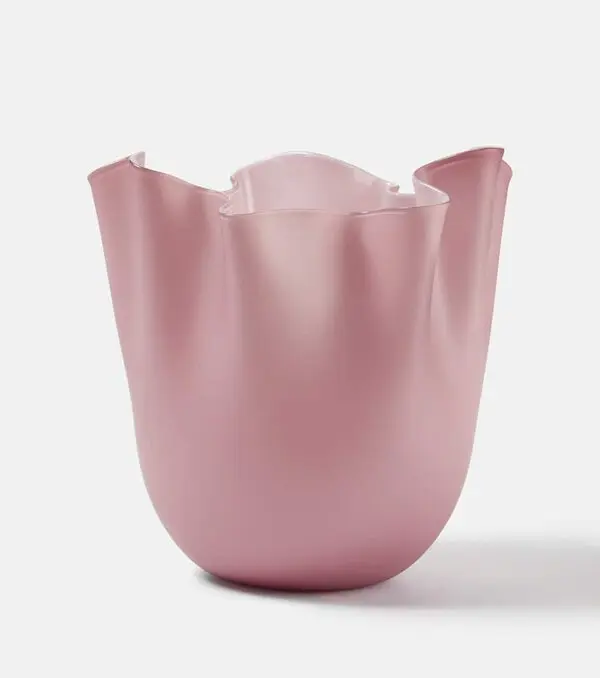 VENINI Fazzoletto Murano Glass Vase Fulvio Bianconi And Paolo - Pink
