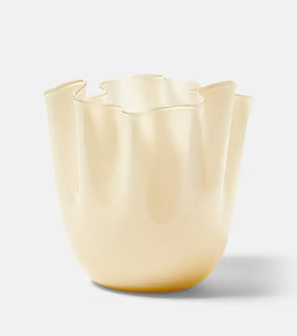 VENINI Fazzoletto Murano Glass Vase Fulvio Bianconi And Paolo - Yellow