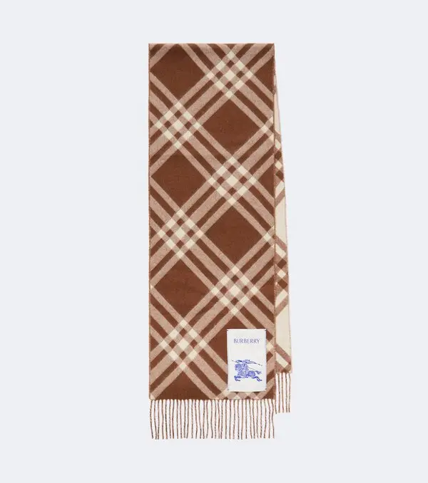 Burberry Check Cashmere Scarf - Brown