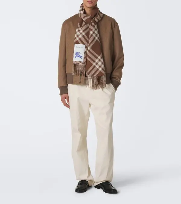 Burberry Check Cashmere Scarf - Brown